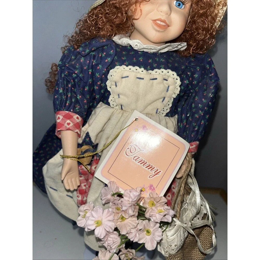 ideal | Toys | Tammy Porcelain Doll Red Curly Hair With Hat Country ...